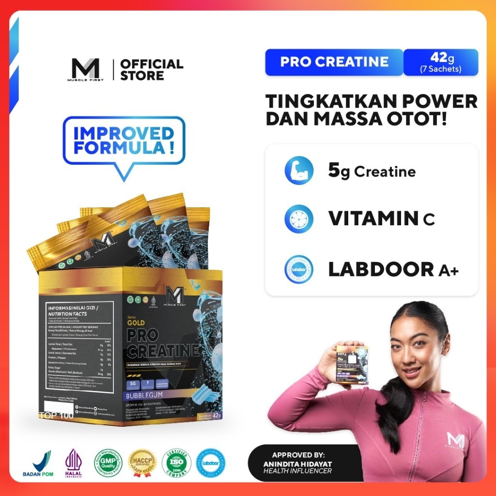 Jual Pro Creatine 1 Box isi 7 Sachet - Menambah Massa Otot Suplemen ...