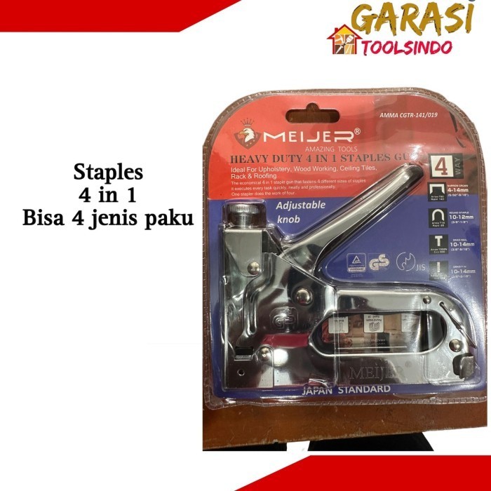 Jual Staples tembak 4 in 1 MEIJER gun tacker stapler tangan steples jok ...