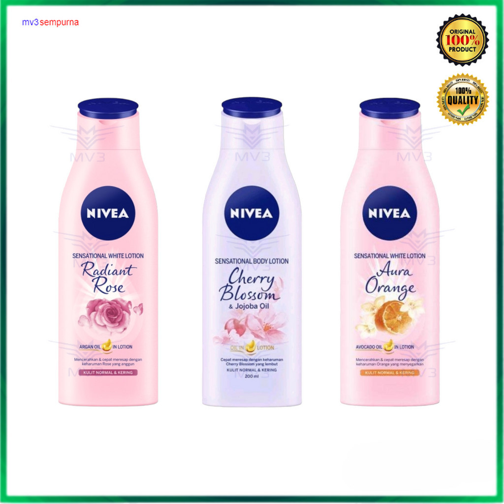 Jual NIVEA Sensational Bright Body Lotion 200mL- Radiant Rose | Aura ...