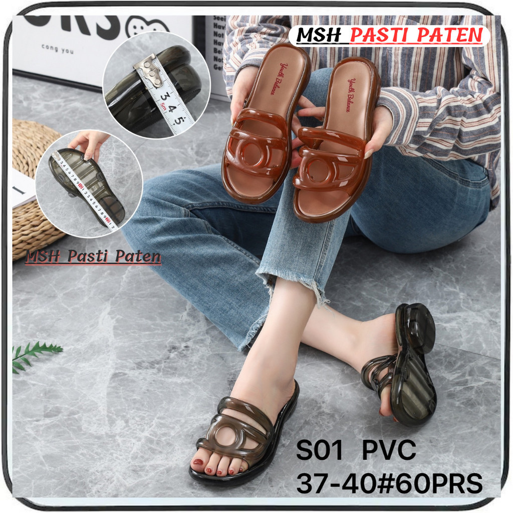 Jual MSH S01 Sandal Selop Jelly Wanita Sendal Lebaran | Shopee Indonesia