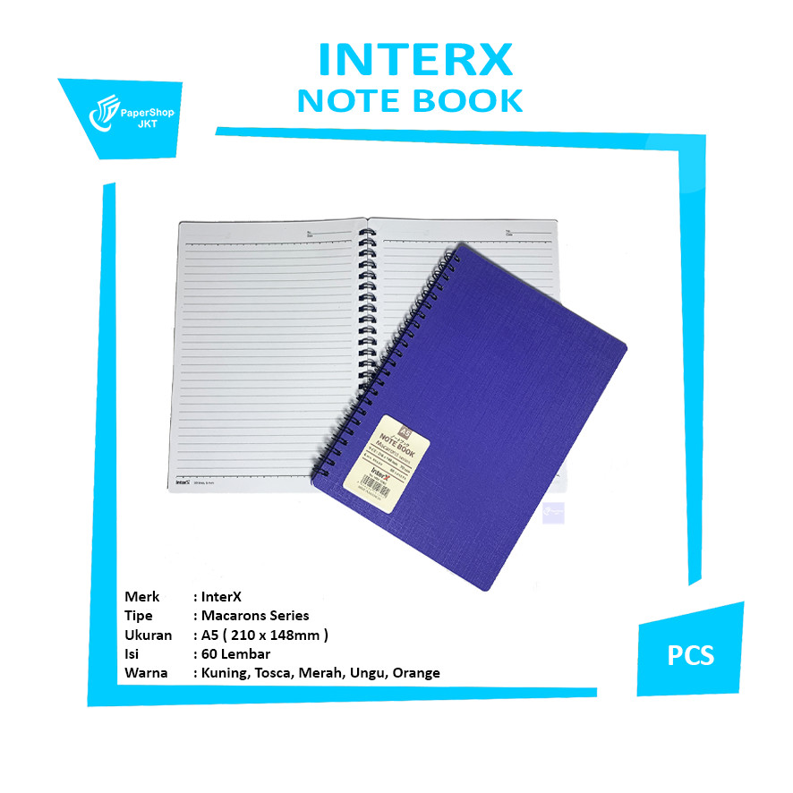 Jual InterX - Note Book NBX-10A5 Macarons Series - Pcs | Shopee Indonesia