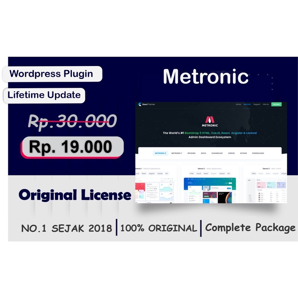Jual Metronic - Responsive Admin Dashboard Template | Shopee Indonesia