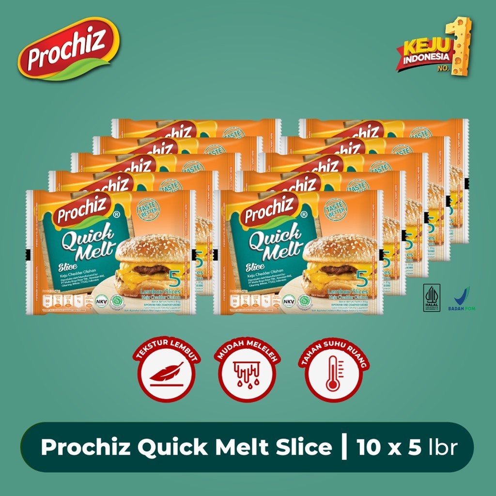 Jual Keju PROCHIZ Quick Melt Slice 5’s x 10 | Shopee Indonesia
