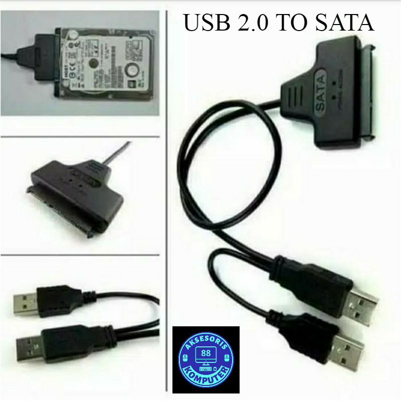 Jual CABLE / KABEL SATA to USB 2.0 HDD SSD CONVERTER ADAPTER | Shopee ...