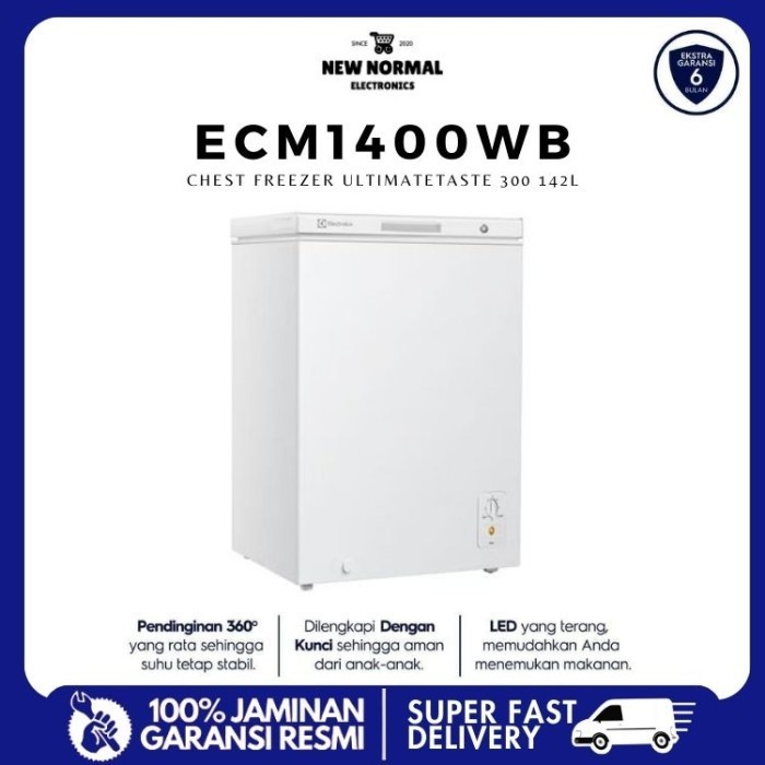 Jual ELECTROLUX Chest Freezer ECM1400WB 142 Liter R600a | Shopee Indonesia