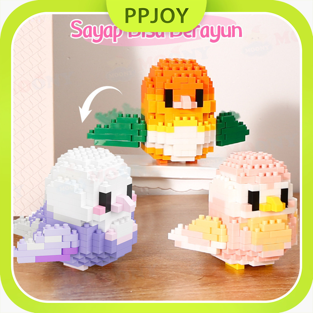 Jual Mainan Balok Susun Kartun Bird/ Burung DIY Bricks Mini Mainan ...
