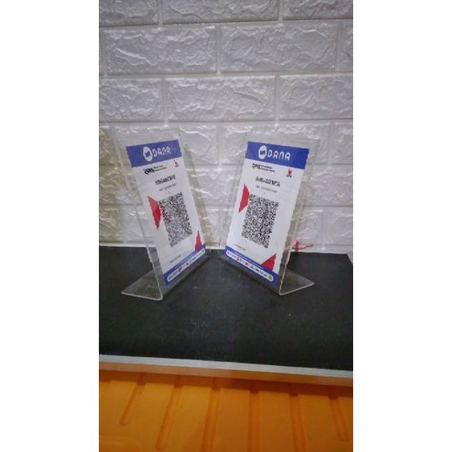 Jual Standing akrilik A5 untuk QR CODE scan QRIS | Shopee Indonesia