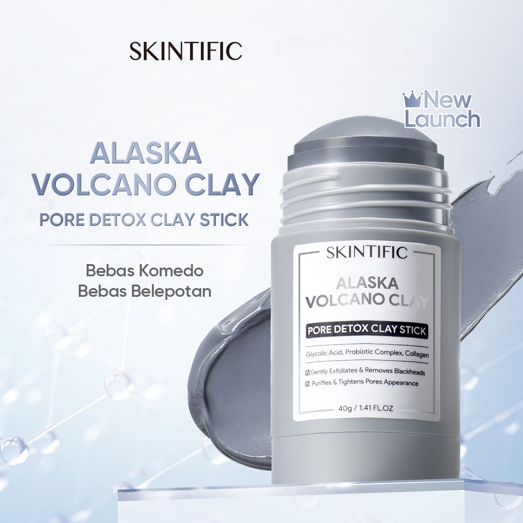 Jual SKINTIFIC Alaska Volcano Clay Pore Detox Clay Stick 40g(ABU ...