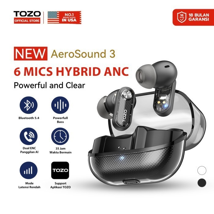 Jual Tozo Aerosound3 Aerosound 3 ANC TWS Hybrid Noise Cancelling TOZO ...