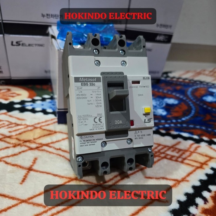 Jual ELCB LS 2P 20A 30MA / LS EBS-32C 20A / ELCB EBS-32c 2P 20A 30MA 14KA 415/460V ORIGINAL LS ...
