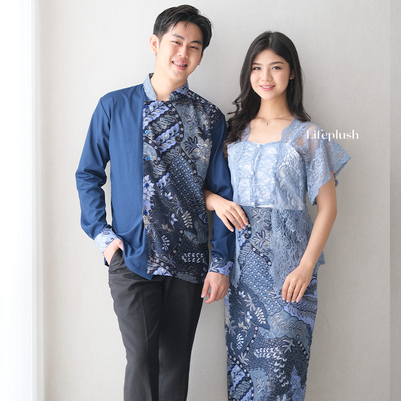 Jual PROMO RAMADAN Dress Batik Modern Couple Organza Bordir Mewah ...