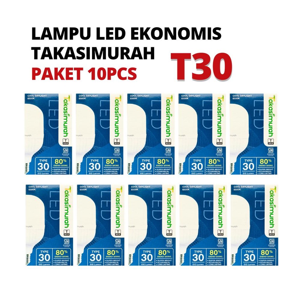Jual Paket 10pcs Lampu LED Takasimurah T5 T10 T15 T20 T30 Bohlam Bola Capsule Murah Cahaya Putih ...