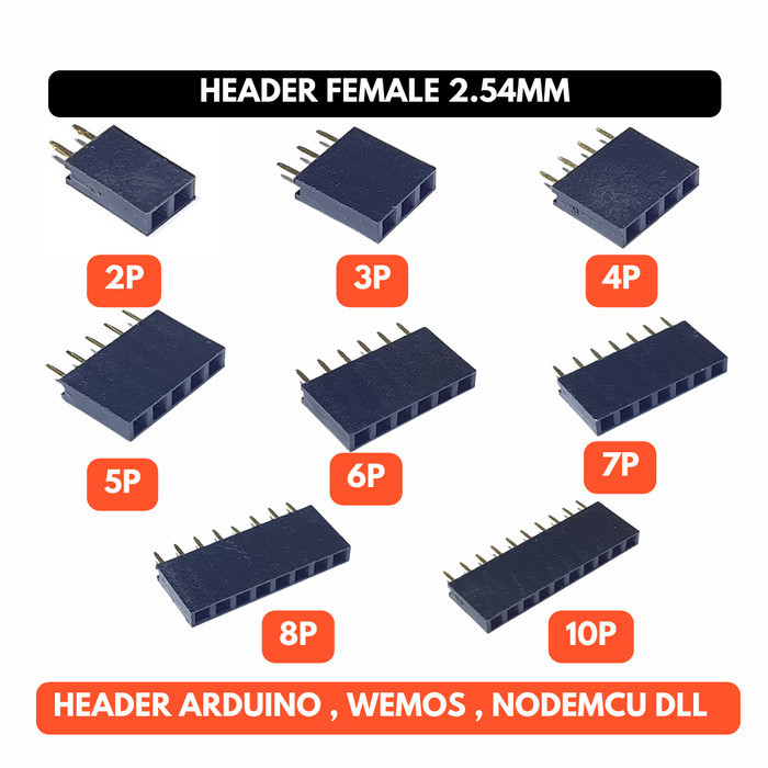 Jual Header Female 2P 3P 4P 5P 6P 7P 8P 10P 2 3 4 5 6 7 8 10 Pin P 2 ...