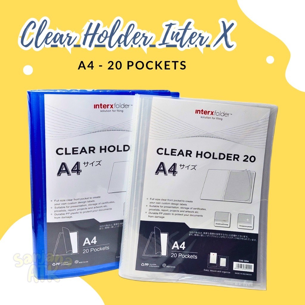 Jual INTER X MAP DOKUMEN HOLDER A4 ISI 20 POCKET / MAP DOKUMEN KEEPER ...