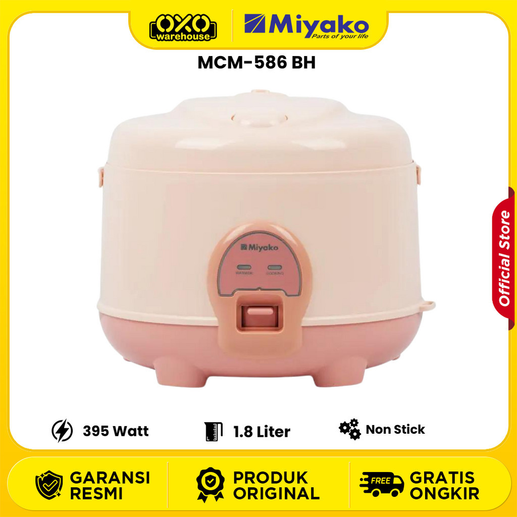 Jual Miyako Rice Cooker MCM-586 BH 1,8 Liter Magic Com Low Watt Garansi ...