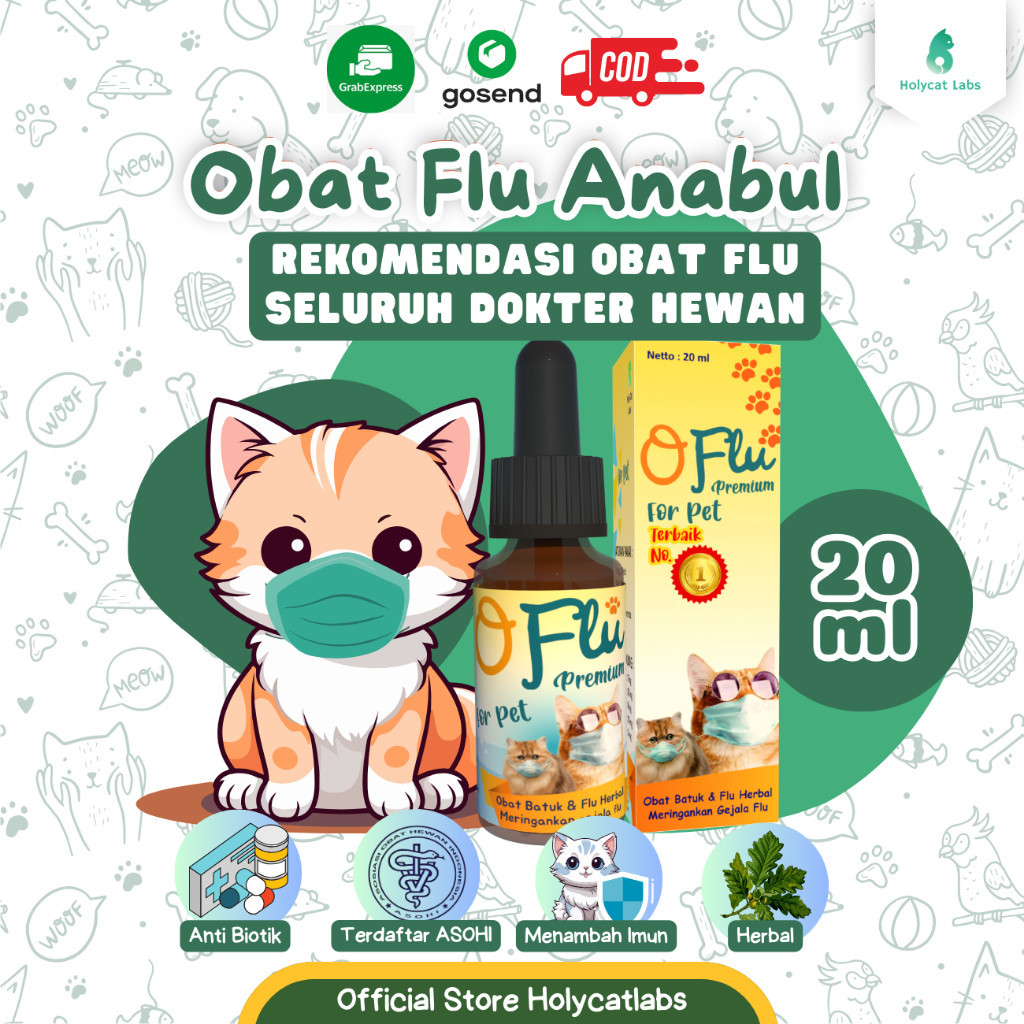 Jual Obat Batuk Herbal OFLU Premium Obat Flu Tetes untuk Kucing dan ...