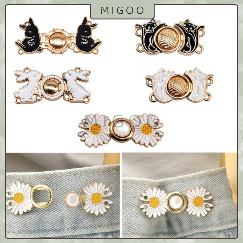 Jual MiGoo Kancing Jeans Simple Kancing Kait Pengecil Lingkar Pinggang ...