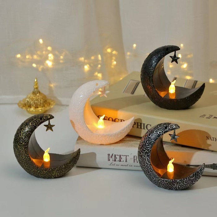 Jual Lampu Lilin LED Bulan Sabit Dekorasi Kado Souvenir Lebaran Idul ...