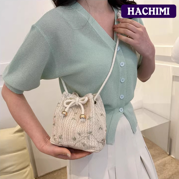 Jual 【Hachimi】-Tas selempang rajut / tas serut / slingbag mini / korean ...
