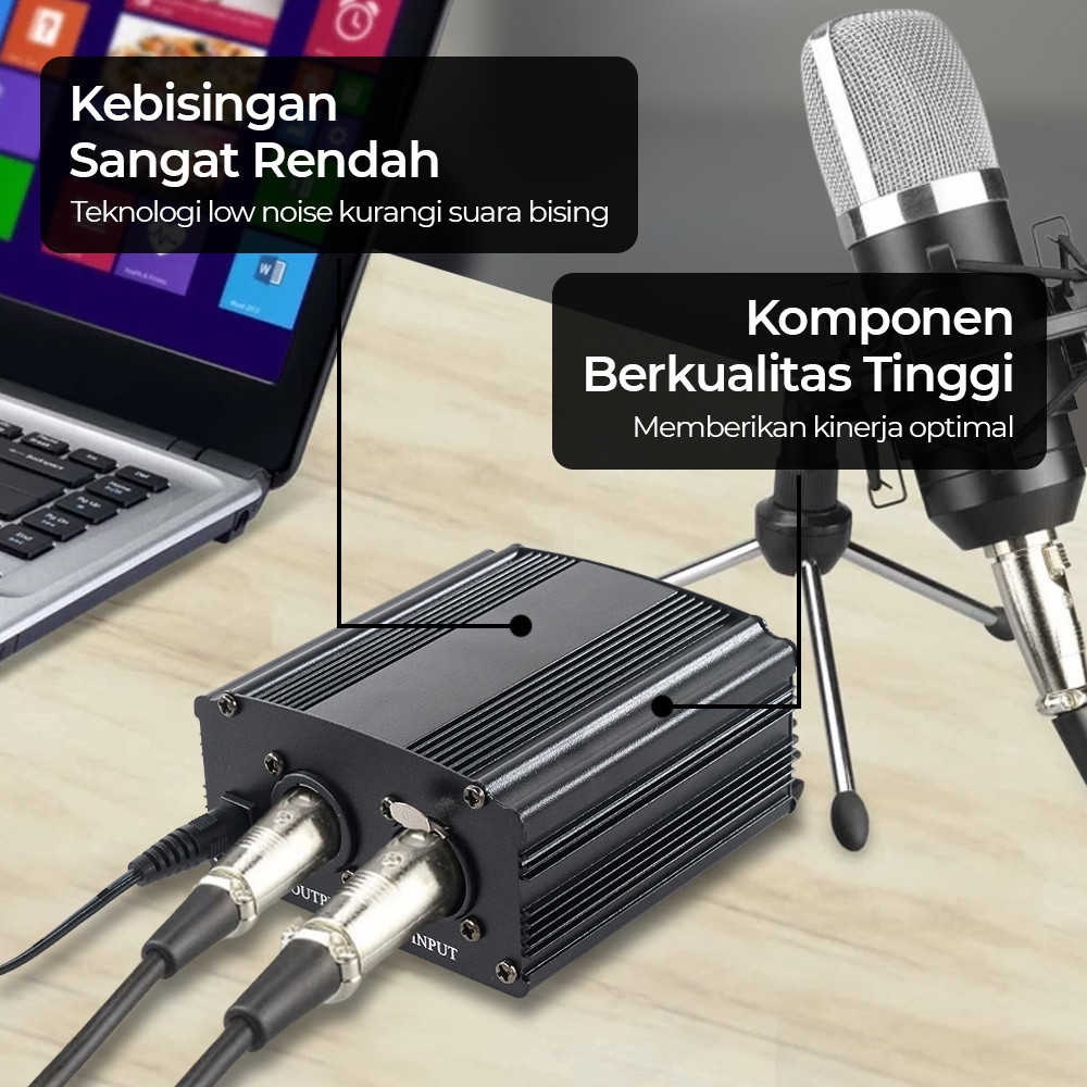 Jual Phantom Power Supply Microphone Condenser 1 Channel 48V - RU-P48V ...