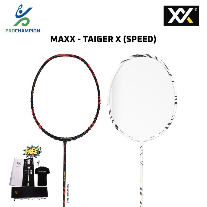 Jual Exclusive Box ! Raket Badminton Maxx Taiger X Speed Black And ...