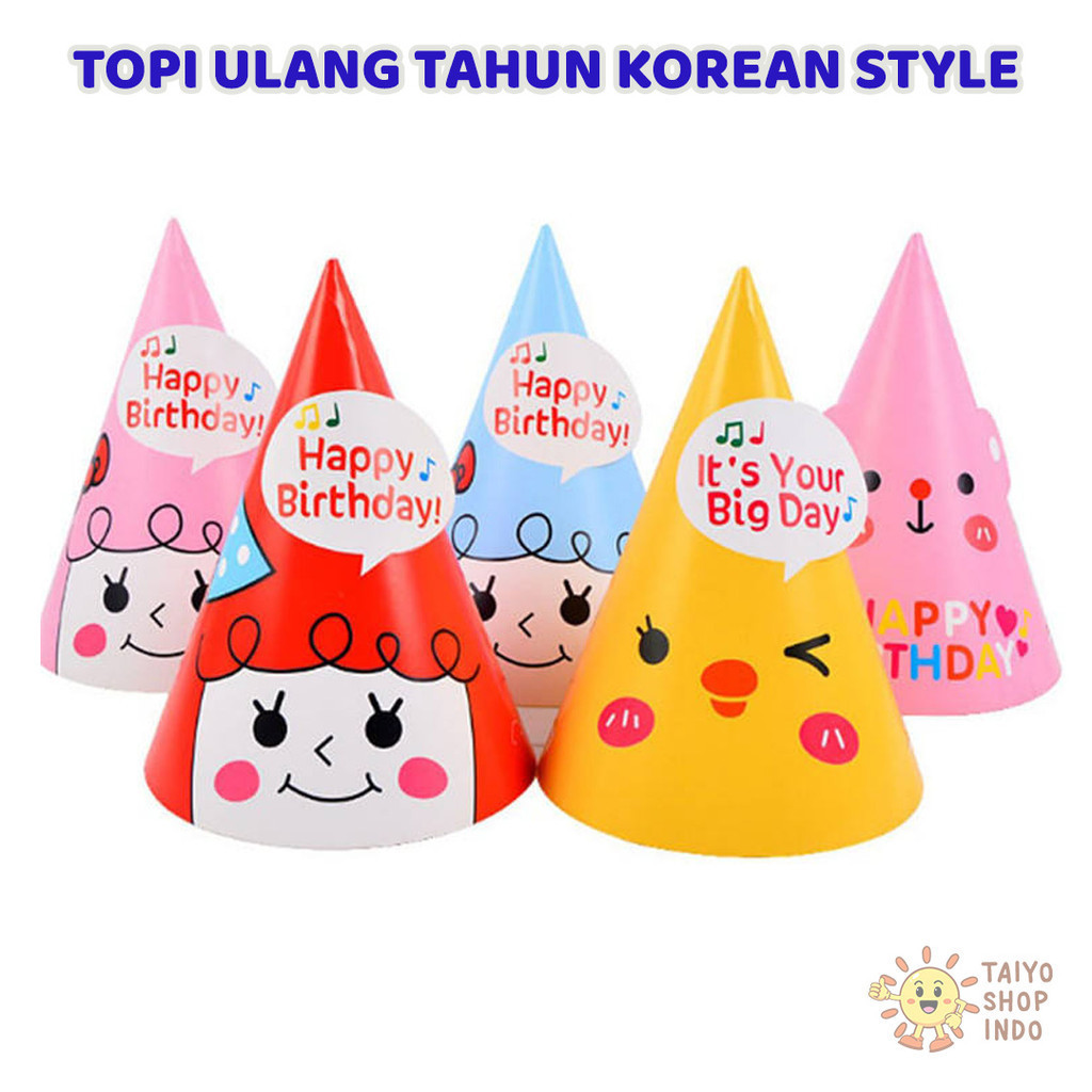 Jual TAIYO Topi Ulang Tahun Kerucut Korean Style Dekorasi Pesta ...
