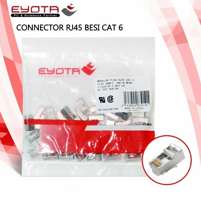 Jual Konektor RJ45 Besi Cat6 Connector Metal RJ 45 Cat 6 Eceran Satuan ...
