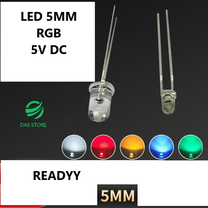 Jual Lampu LED 5mm 5V bisa langsung usb merah hijau biru kuning putih ...