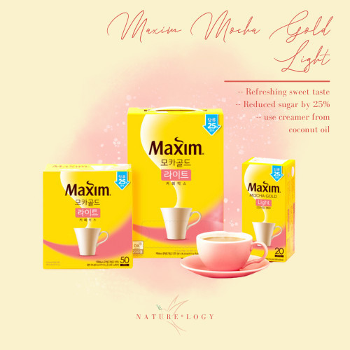 Jual MAXIM Mocha Gold Light Latte LESS SUGAR Korea Instant Coffee Kopi ...