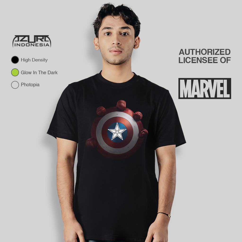 Jual Azura Tshirt Marvel Original Captain America Shield Grip Red Hulk ...