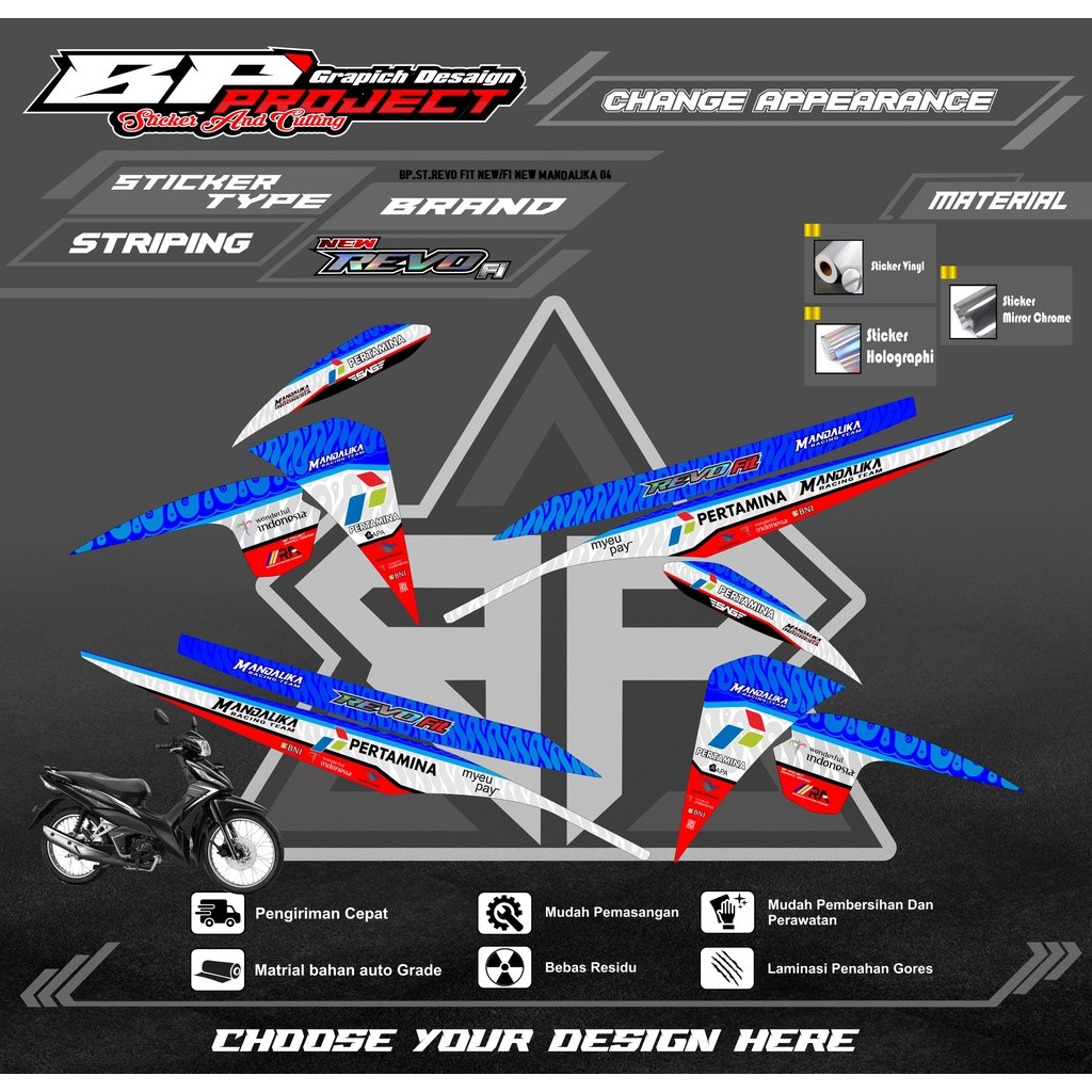 Jual STICKER STRIPING LIST VARIASI REVO FI NEW / REVO FIT INJEKSI ...