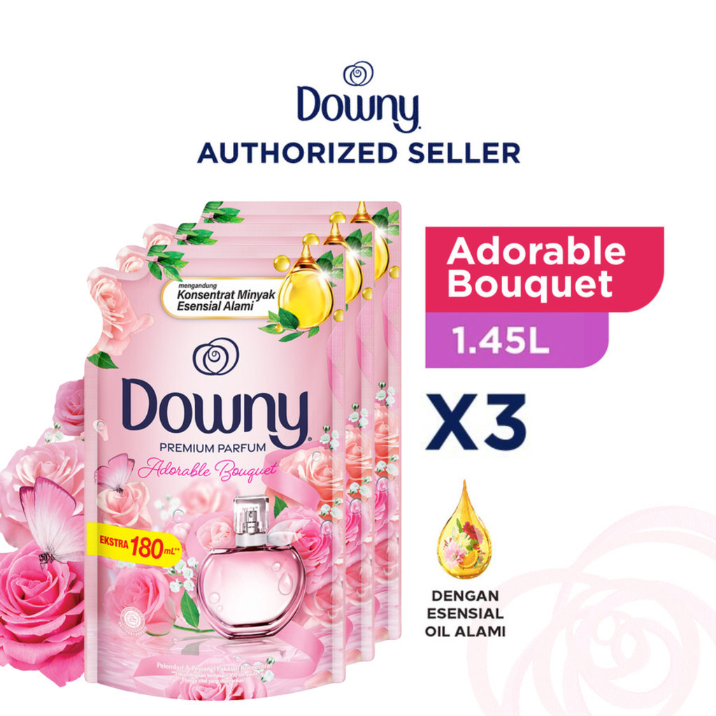 Jual gd53wx Downy Pelembut dan Pewangi Pakaian Konsentrat Premium Parfum Adorable Bouquet 1.45L ...