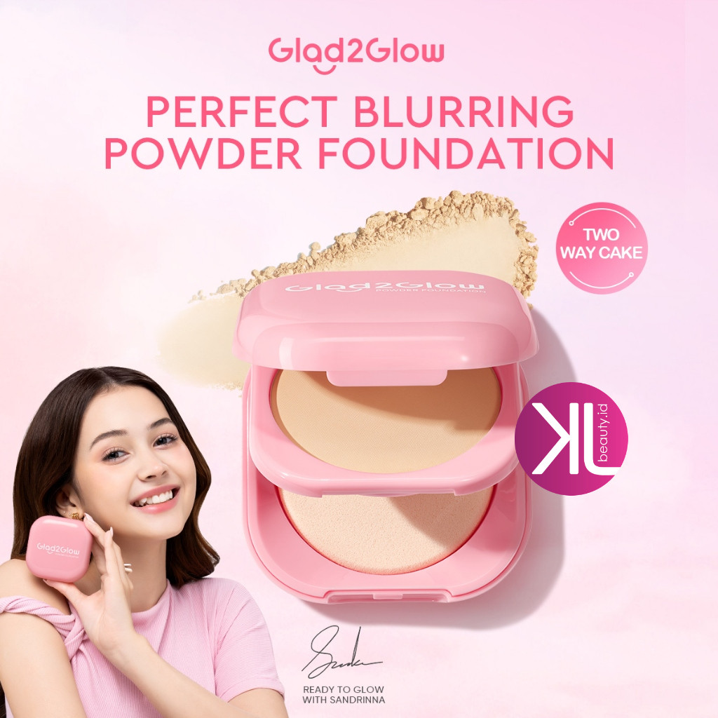 Jual Glad2Glow Perfect Blurring Powder Foundation two way cake Bedak ...