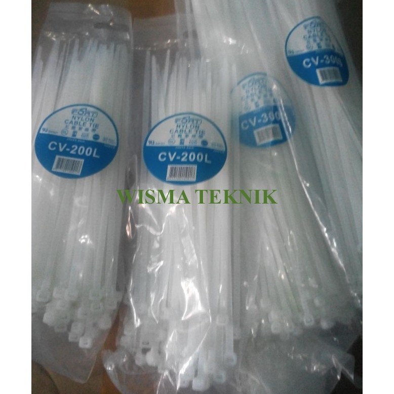 Jual KABEL TIES FORT TYPE FSM 4 X 250 MM HITAM PUTIH NYLON CABLE 3,6 X ...
