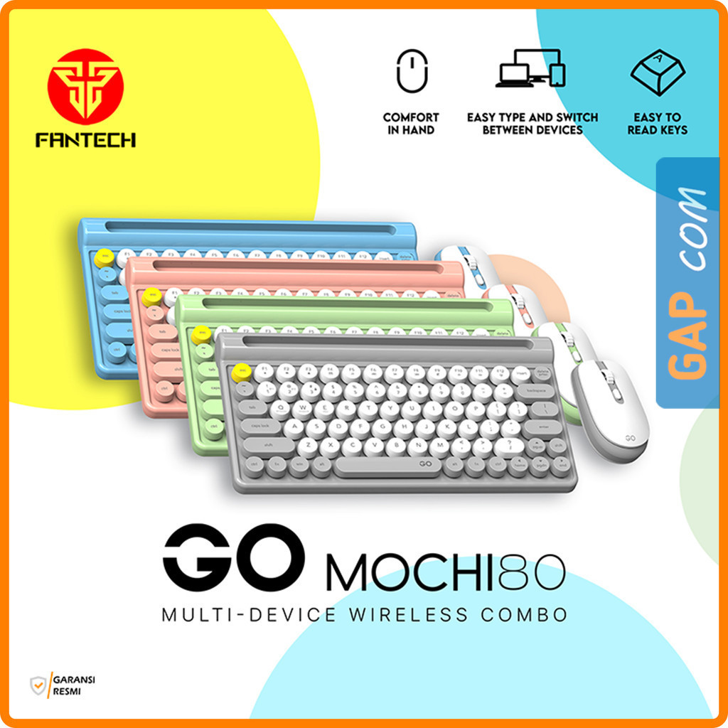 Jual Keyboard Mouse Combo Wireless Fantech WK897 GO MOCHI 80 Keys Dual ...