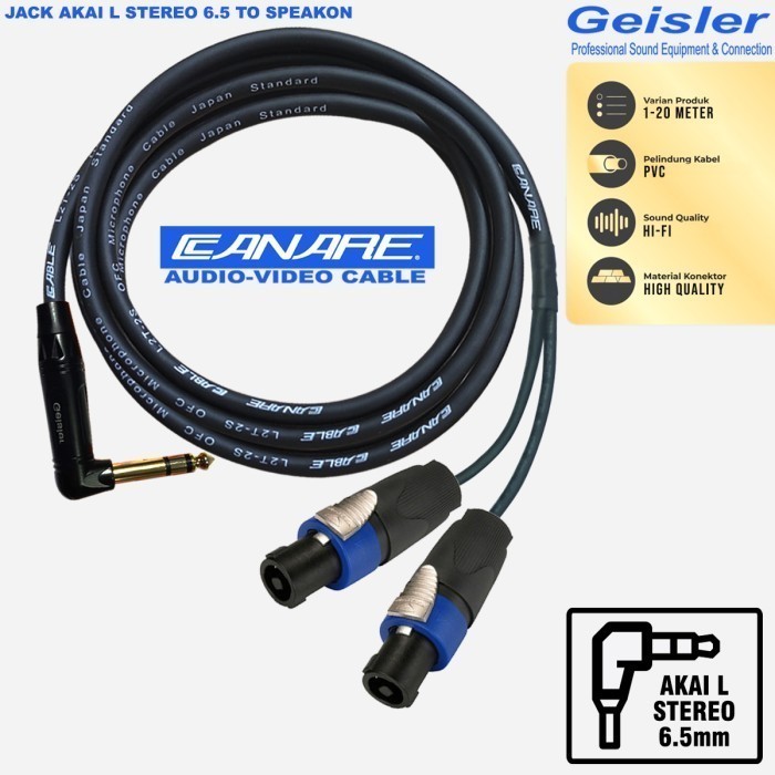 Jual Kabel Audio Jack Akai L Stereo BK to 2x Jack Speakon GEISLER ...