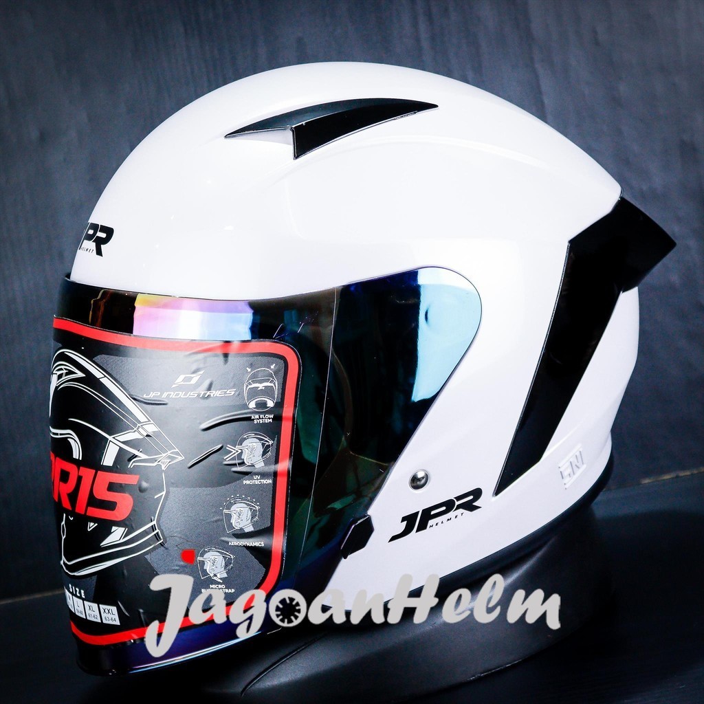Jual RR15 SOLID | PEARL WHITE | HALFACE | SINGLE VISOR | RR-15 | JPX ...