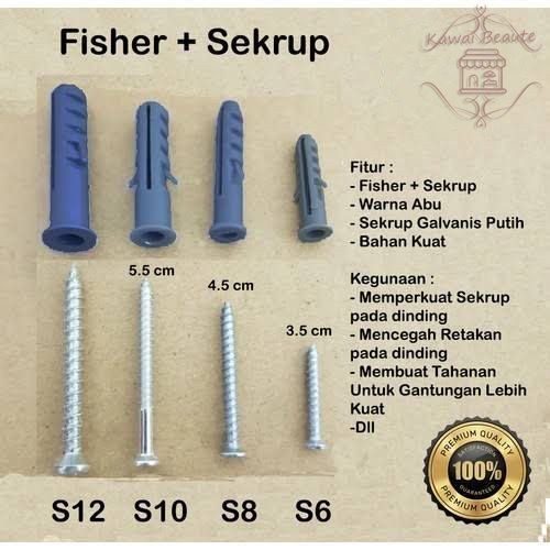 Jual Virgin Nylon Plug / Pengencang Baut + Skrup Dinding / Dynabolt Nylon / Fiser + Baut Sekrup ...
