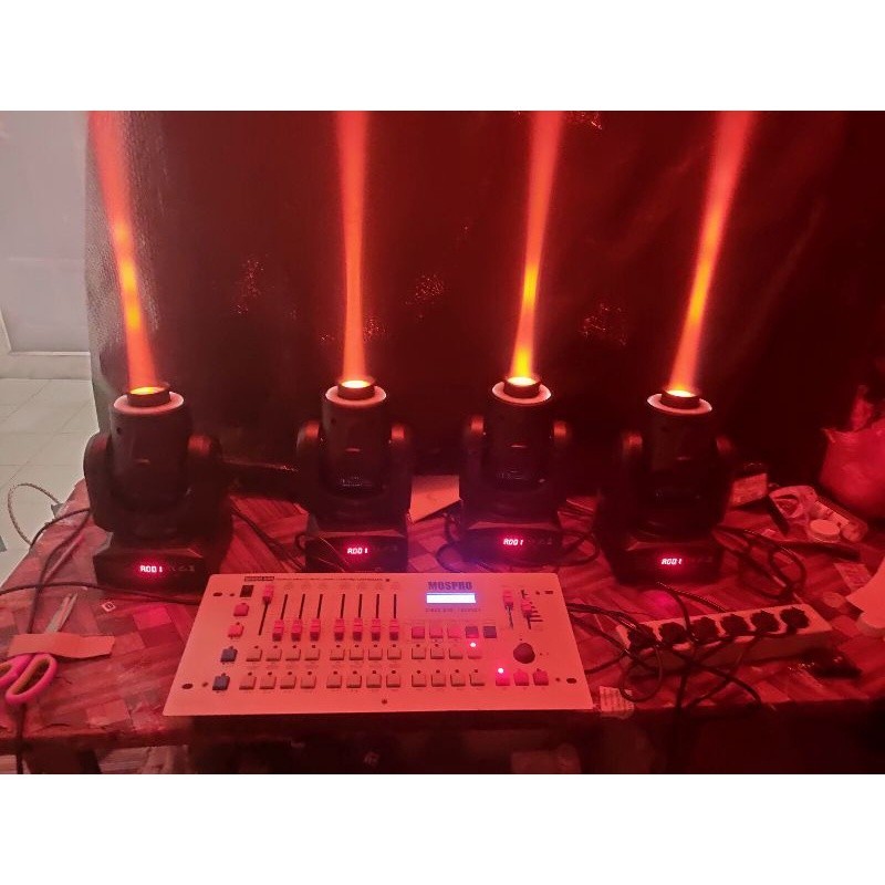Jual PAKET LIGHTING EMPAT MOVING HEAD GOBO PLUS LED STRIP DAN MIXER ...