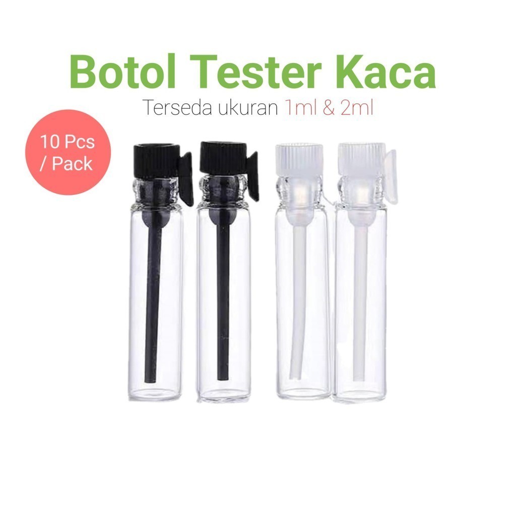 Jual MIGUNANI 10 Pcs Botol Vial Tester Parfum Kaca 2ml | Shopee Indonesia