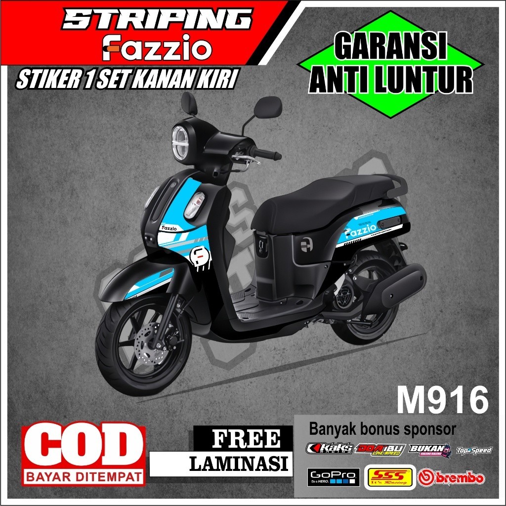 Jual Striping stiker list variasi motor Yamaha FAZZIO semi fullbody decal | Shopee Indonesia