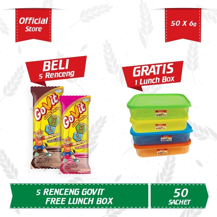 Jual Parcel - 50 Sch - All varian Govit Sereal + Free 1 Pc Lunch box ...