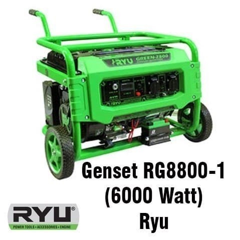Jual RYU Mesin Genset RG 8800-1 / Gasoline Generator SET 6000 watt 8800 ...