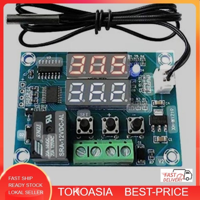 Jual Thermostat XH-W1219 Temperature Controller Dual LED Display Suhu ...