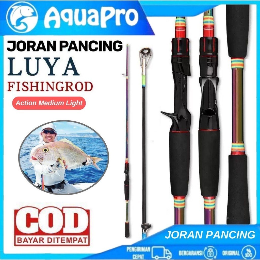 Jual AquaPro - Joran Pancing Spinning Baitcasting Fishing Rod Color Rainbow Power Action Medium ...