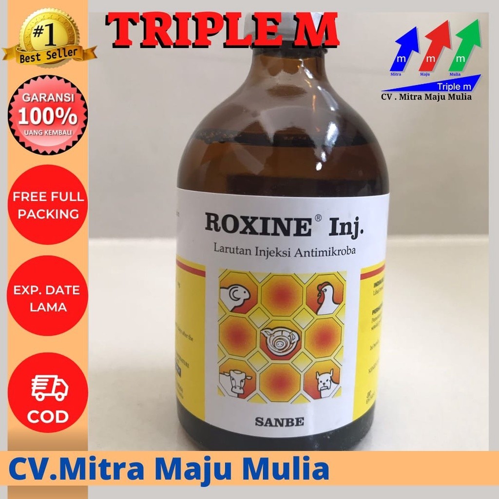 Jual Roxine 100 ml TRIPLE M - Antibiotik Sapi Kambing dll Sanbe ...
