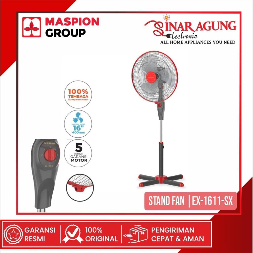Jual MASPION KIPAS ANGIN STAND FAN EX1611 / EX 1611 / EX-1611 (16 INCH ...