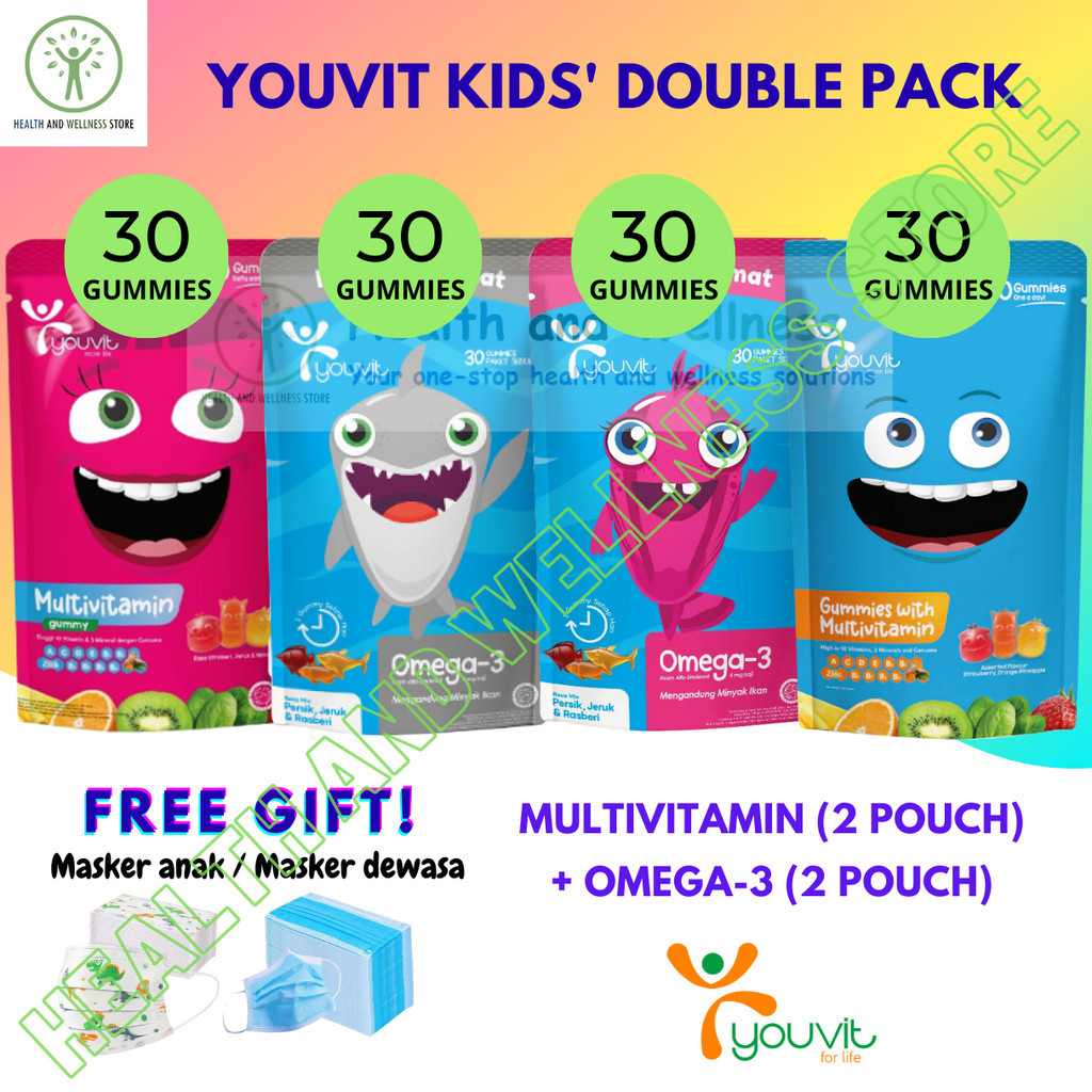 Jual PAKET YOUVIT MULTIVITAMIN ANAK 30 GUMMIES DAN OMEGA 3 ANAK 30 GUMMIES DOUBLE PACK | Shopee ...