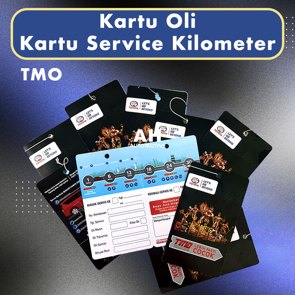 Jual Kartu Oli Kartu Service Kilometer TMO Toyota Tag Oli Label Servis Indikator Pengingat Ganti ...