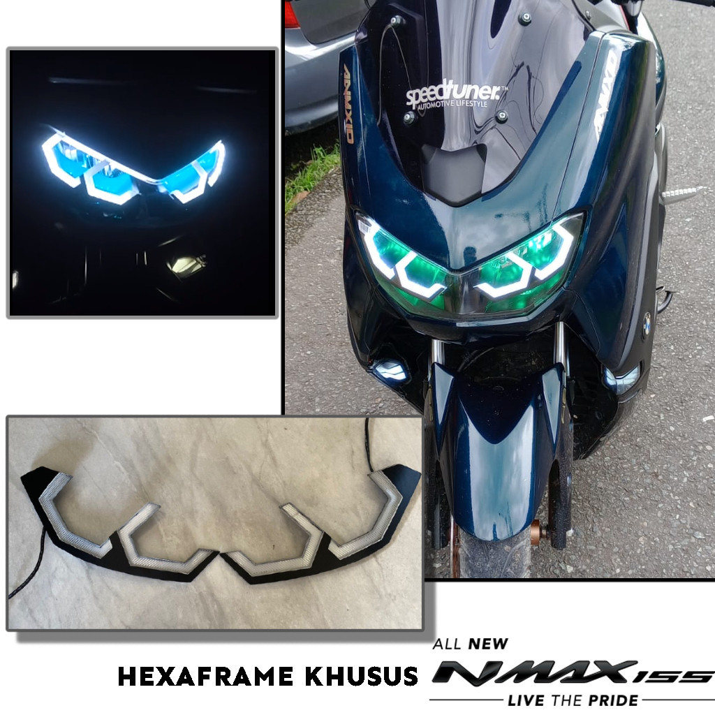 Jual frame DLR light NMAX v2 Model BMW , Lazy eyes New NMAX model Hexa ...